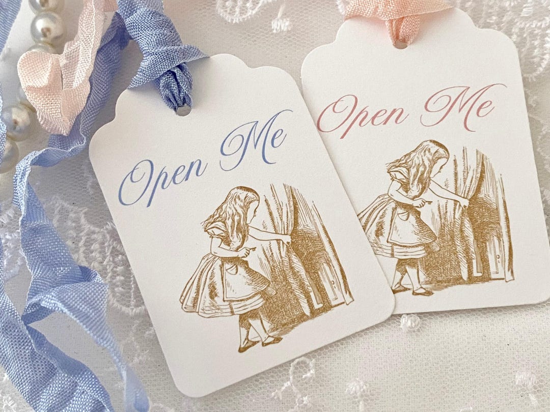 Open Me Tags, Alice in Wonderland Party Favor Tags Labels - Etsy
