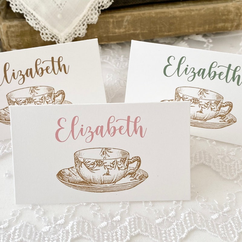 Tea Party Place Card - Etsy