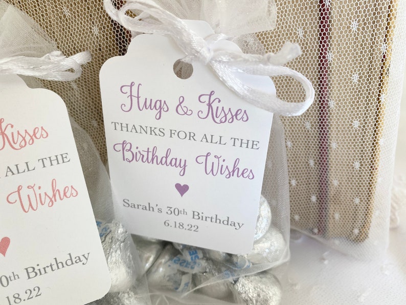 Hugs and Kisses Happy Birthday Wishes Candy Bags Hershey Kiss - Etsy