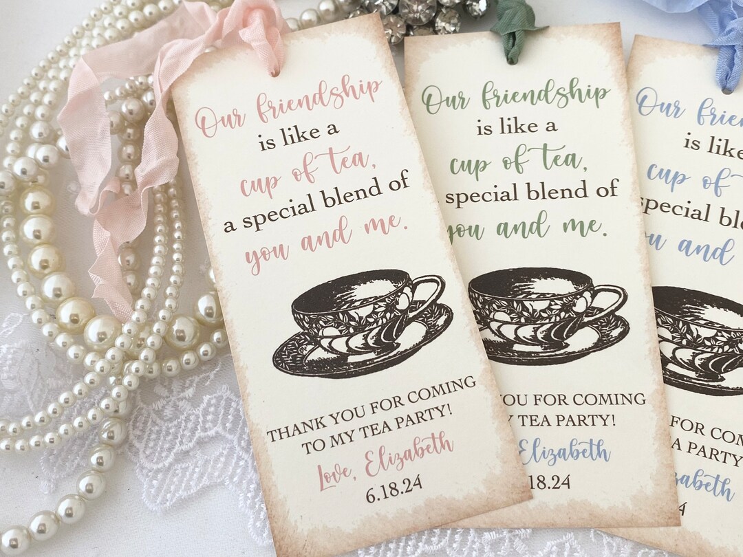 Friendship Tea Party Favors Bookmarks Tea Cup Bookmark - Etsy