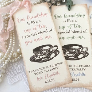 Friendship Tea Party Favors Bookmarks Tea Cup Bookmark - Etsy