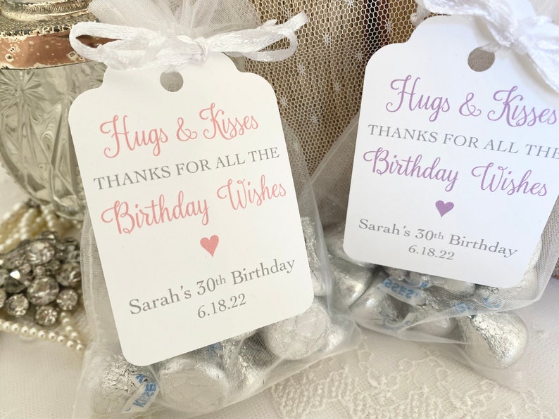 Hugs and Kisses Happy Birthday Wishes Candy Bags Hershey Kiss - Etsy
