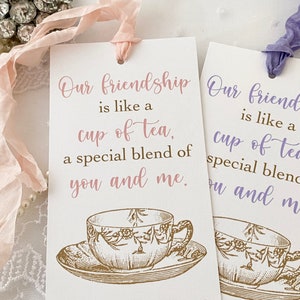 Friendship Tea Party Favors Bookmarks, Tea Cup Bookmark Favors, Bridal ...