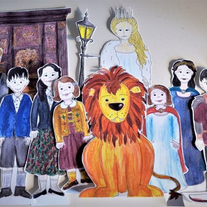 Narnia Characters in COLOR + OUTLINES Lion Witch Wardrobe Digital Print ...