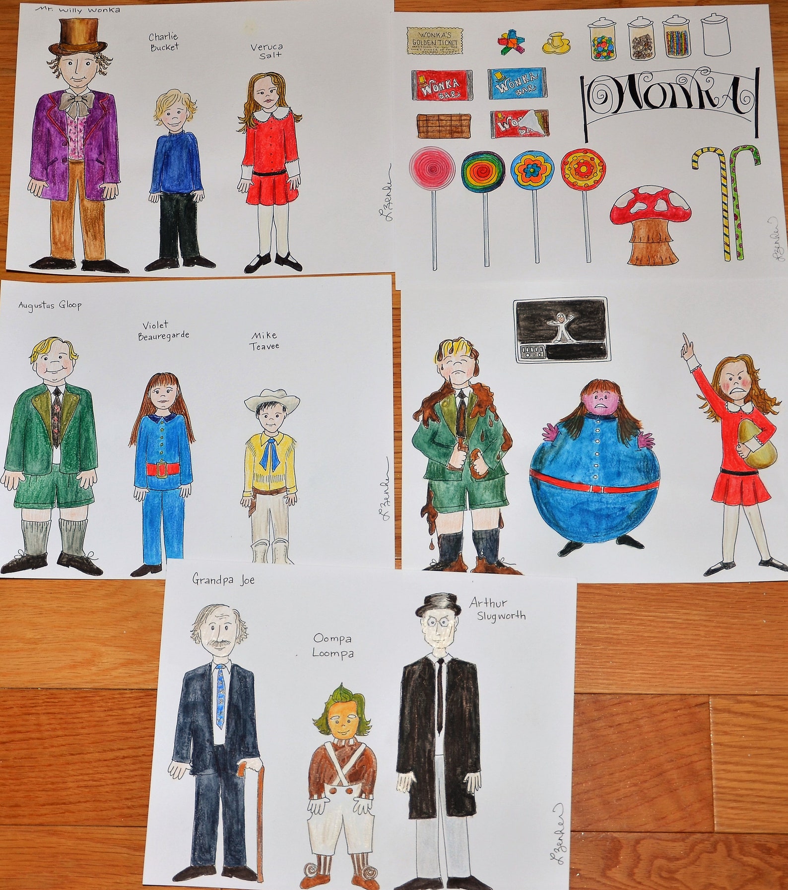 Willy Wonka Charlie and the Chocolate Factory Printable Characters ...