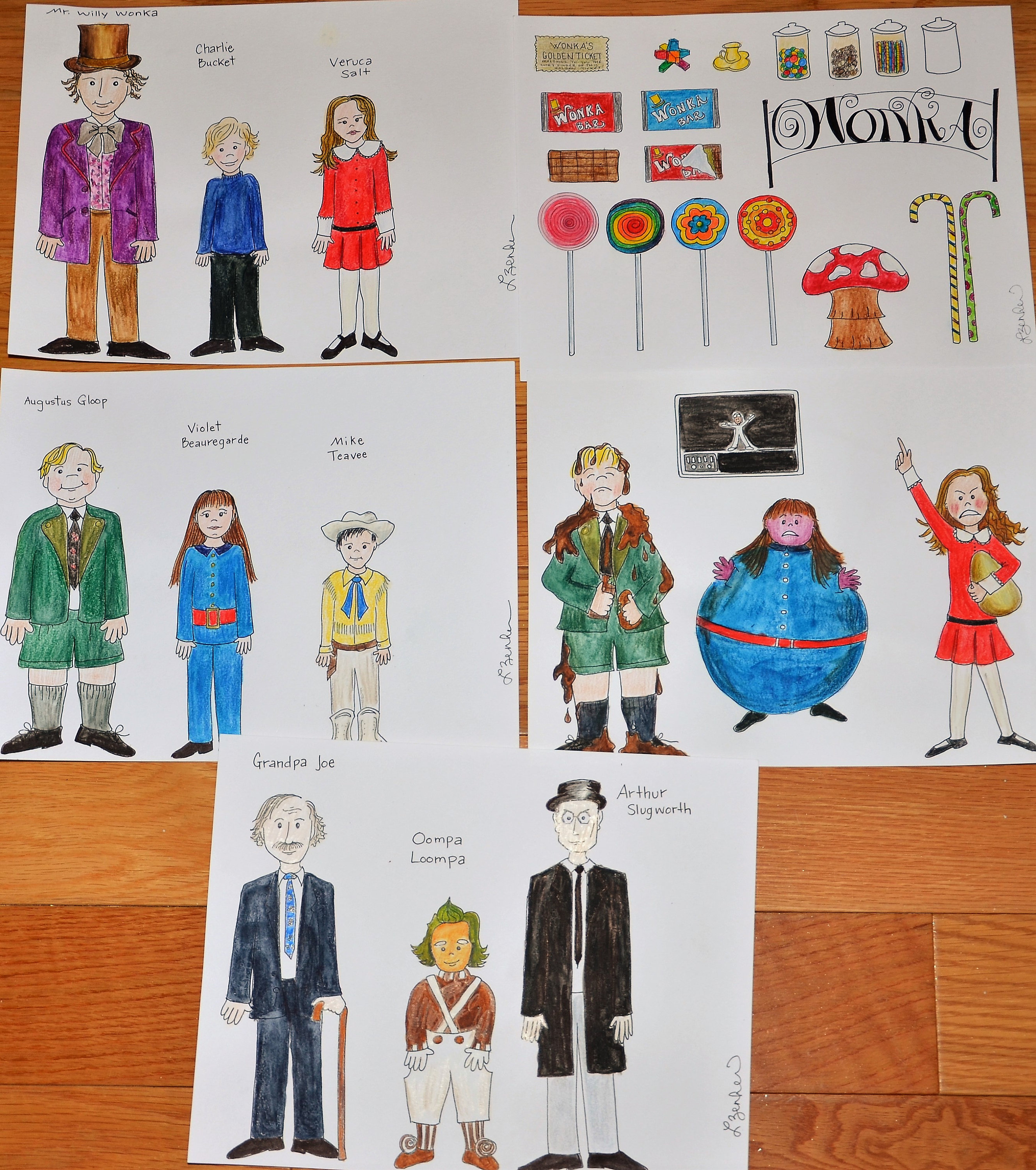 Willy Wonka Charlie and the Chocolate Factory Printable Characters ...
