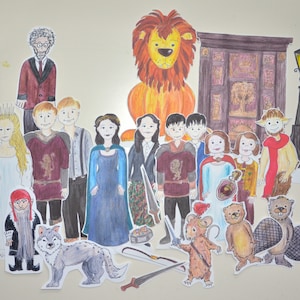 Narnia Characters in COLOR + OUTLINES Lion Witch Wardrobe Digital Print ...