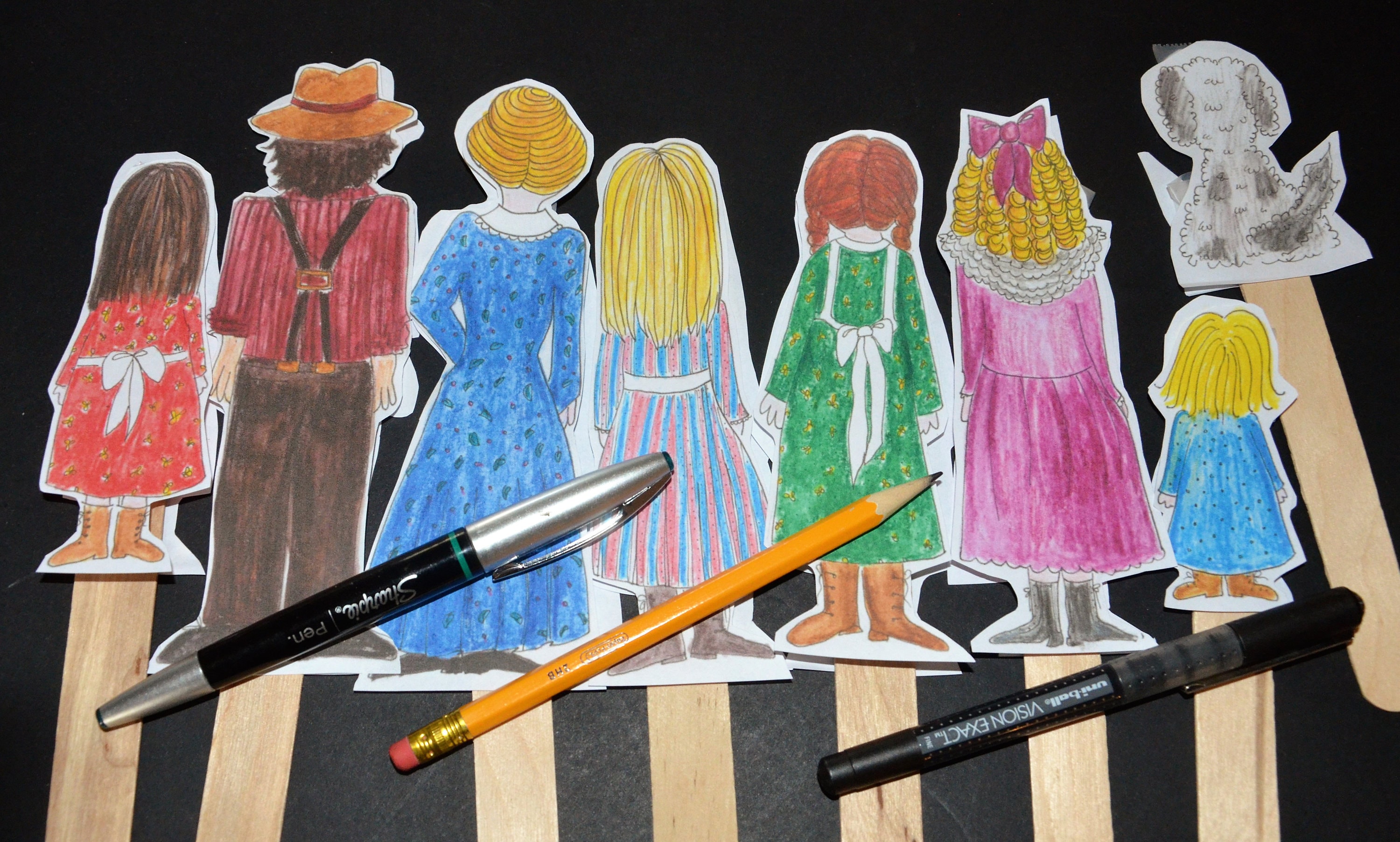 Little House on the Prairie Paper Dolls Puppets Printable in - Etsy