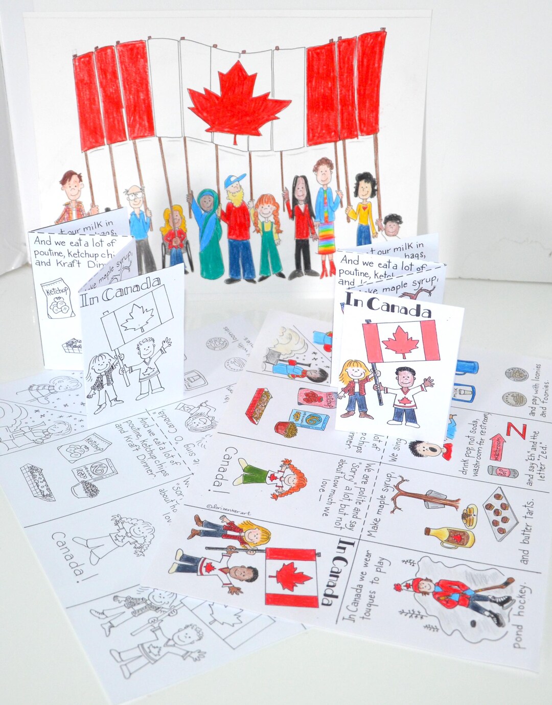 Canada Mini Book to Print - in Colour and Colouring About Canadians - Etsy