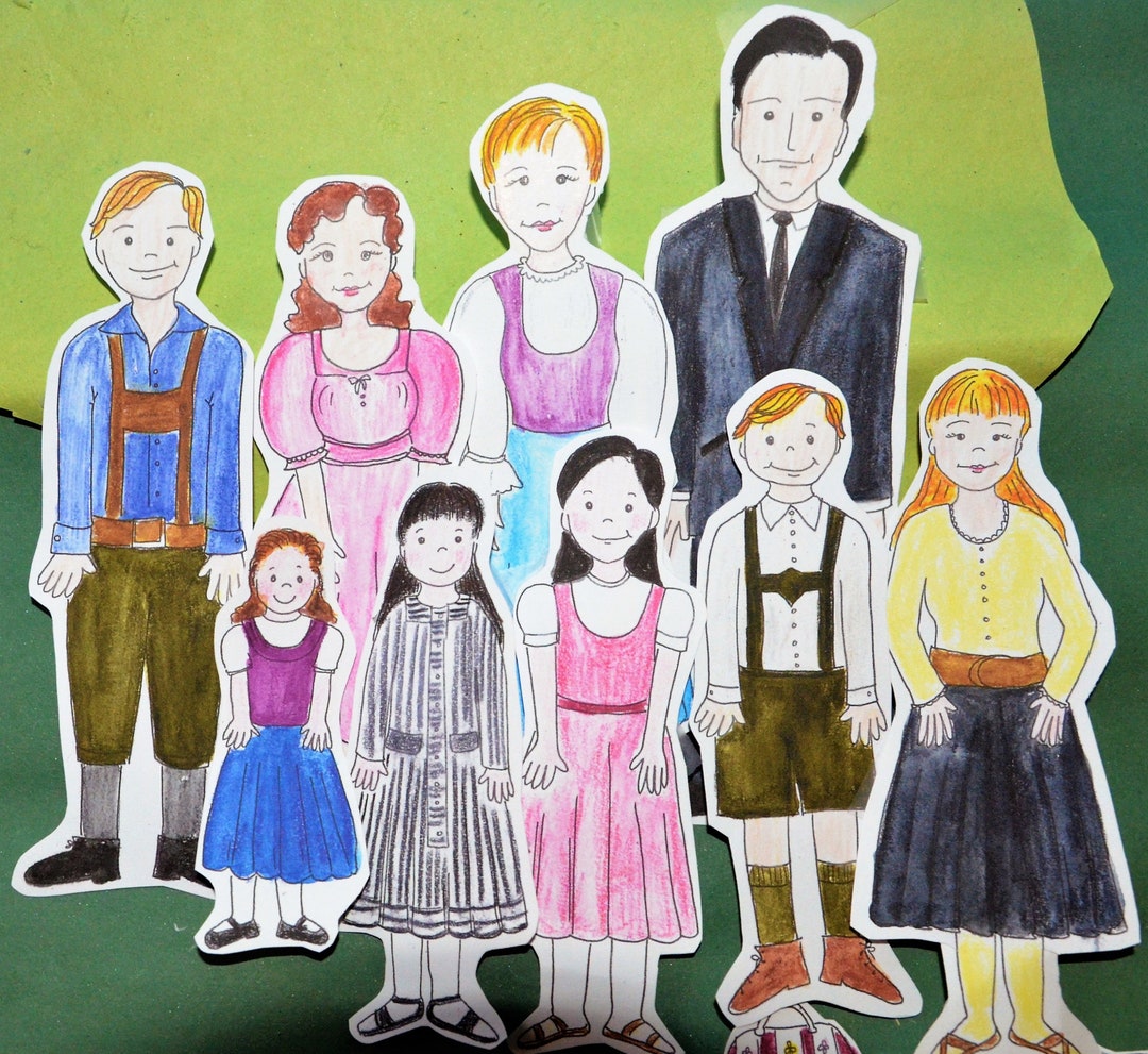 Buy Sound of Music Paper Dolls Printable OUTLINES & COLOR Online in ...