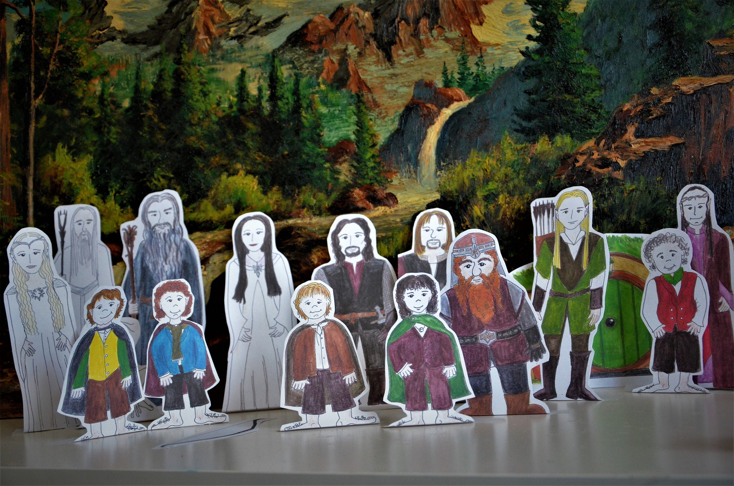Lord of the Rings Printable Character Set in COLOR LOTR Paper Figures ...