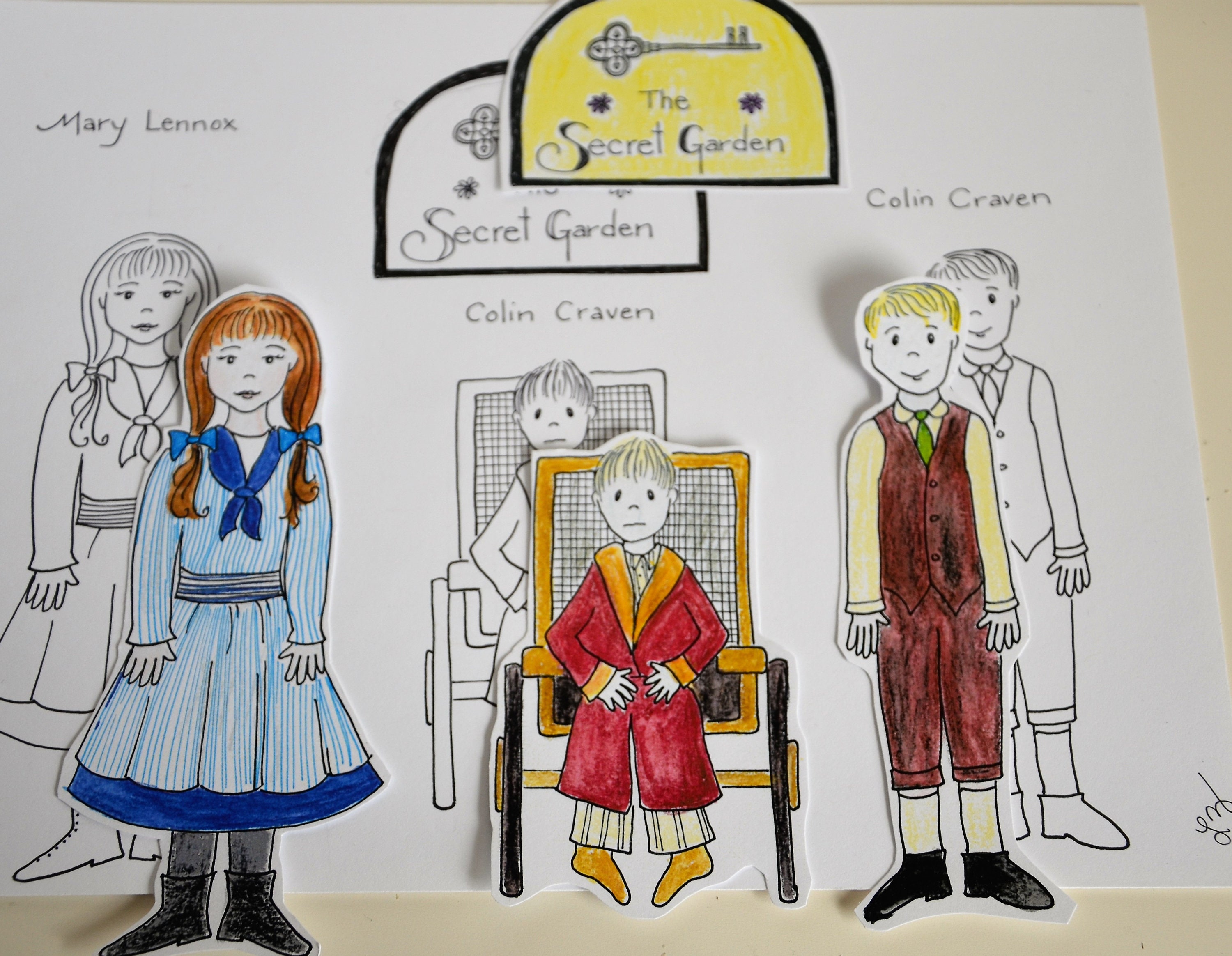 The Secret Garden Figures in Color Coloring Spring Paper - Etsy