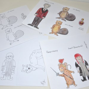 Narnia Characters in COLOR + OUTLINES Lion Witch Wardrobe Digital Print ...