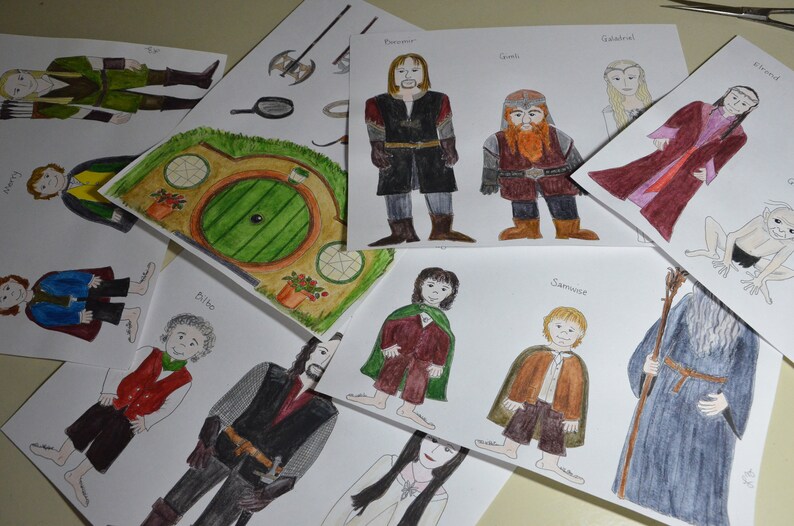Lord of the Rings Printable Character Set in Color LOTR Paper - Etsy