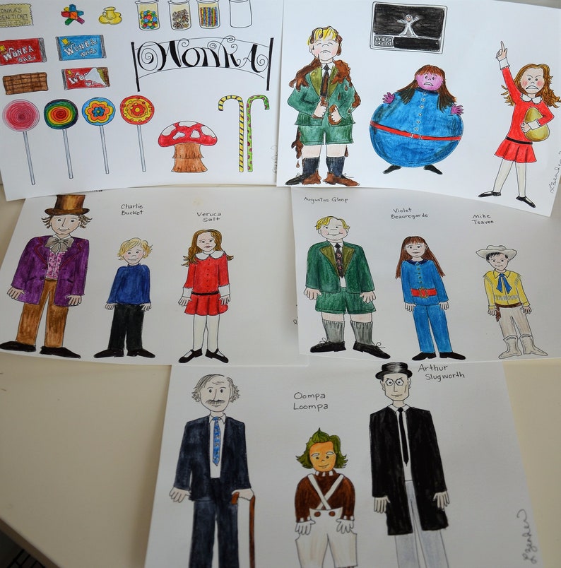 Willy Wonka Charlie and the Chocolate Factory Printable Characters ...