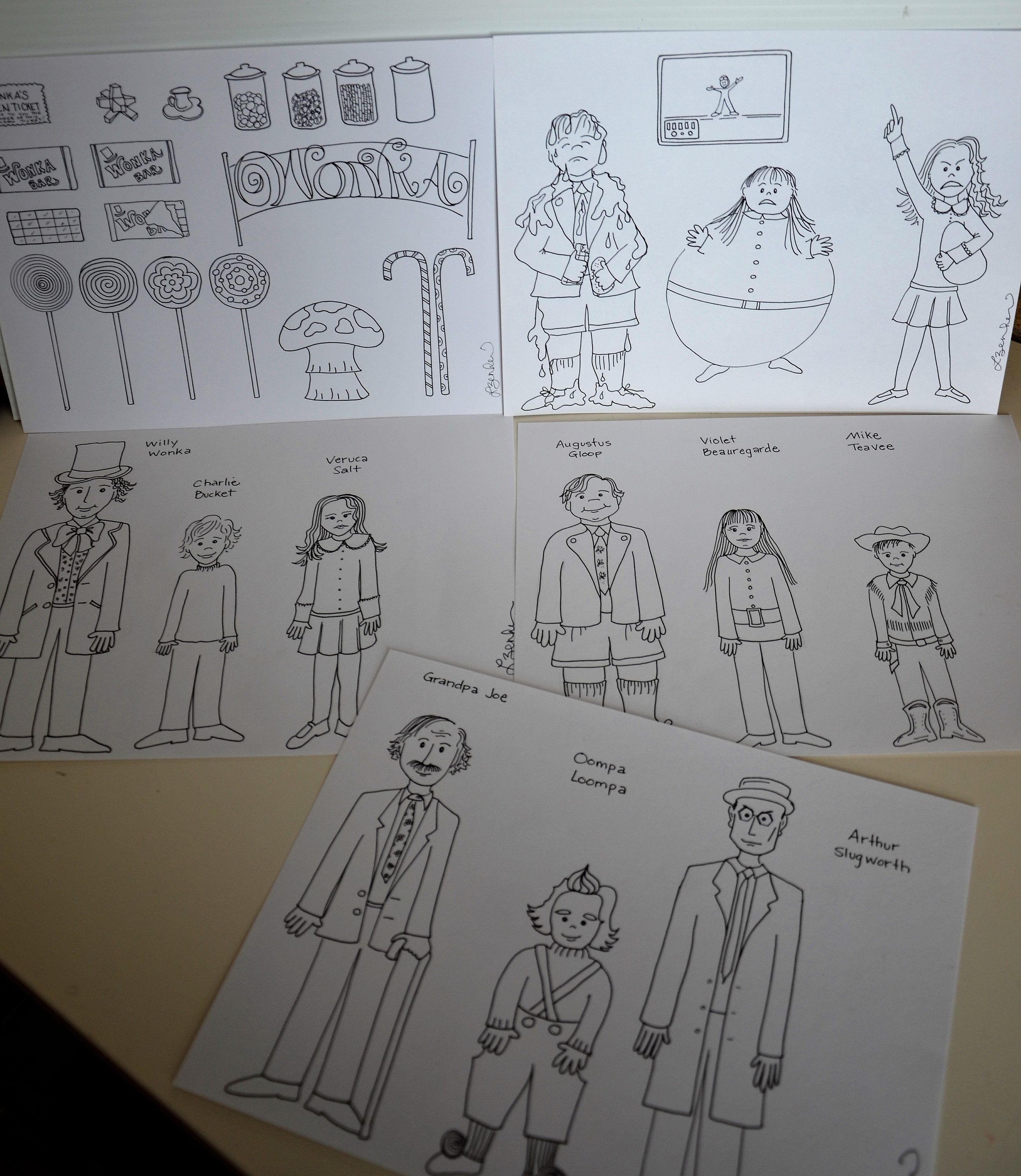 Willy Wonka Charlie and the Chocolate Factory Printable Characters ...