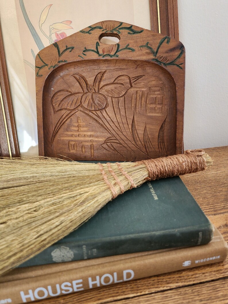 Vintage Decorative Wooden Crumb Butler/dust Pan With Floral and Asian ...