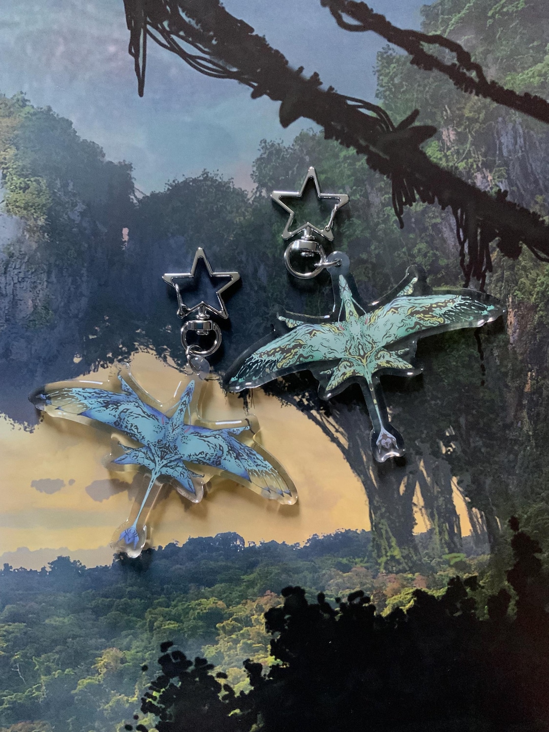 Avatar Jake and Neytiri’s Ikran Banshee Double Sided Keychain Pandora ...