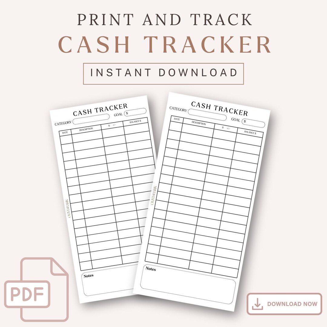 Cash Tracker PDF Download - Printable - Savings Tracker, Envelope ...