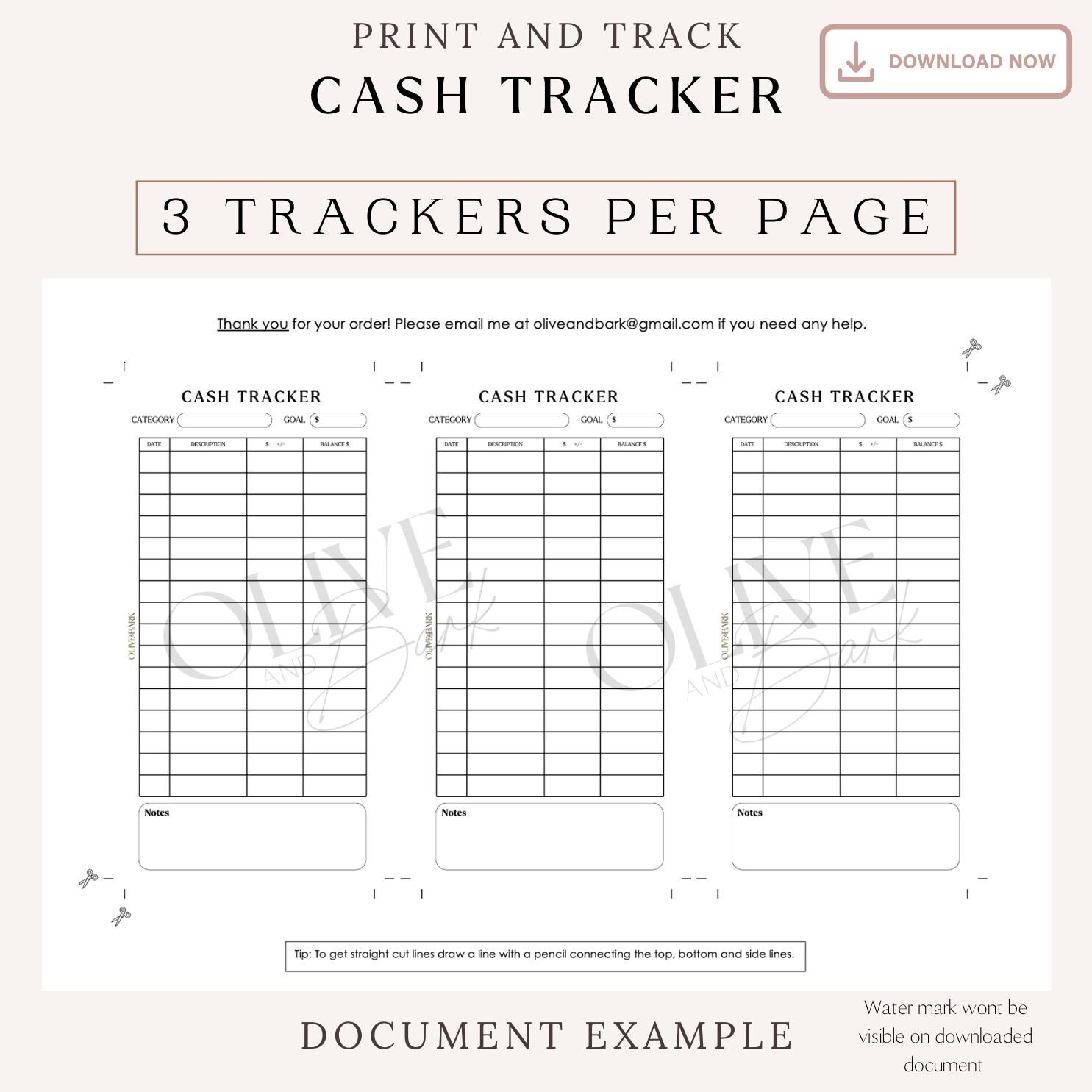Cash Tracker PDF Download - Printable - Savings Tracker, Envelope ...
