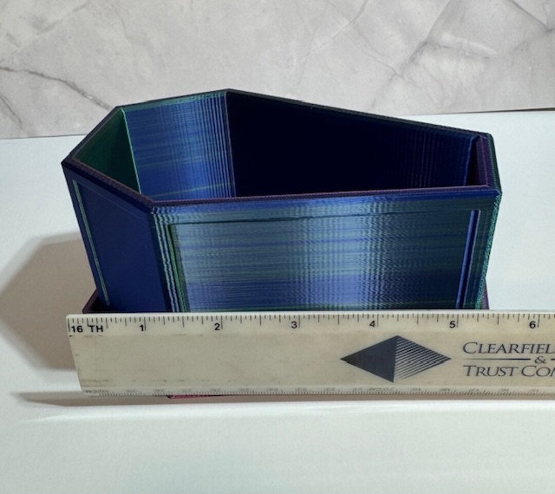 Tri Colored 3D Printed Coffin Planter With Drip Tray, Halloween or Goth ...