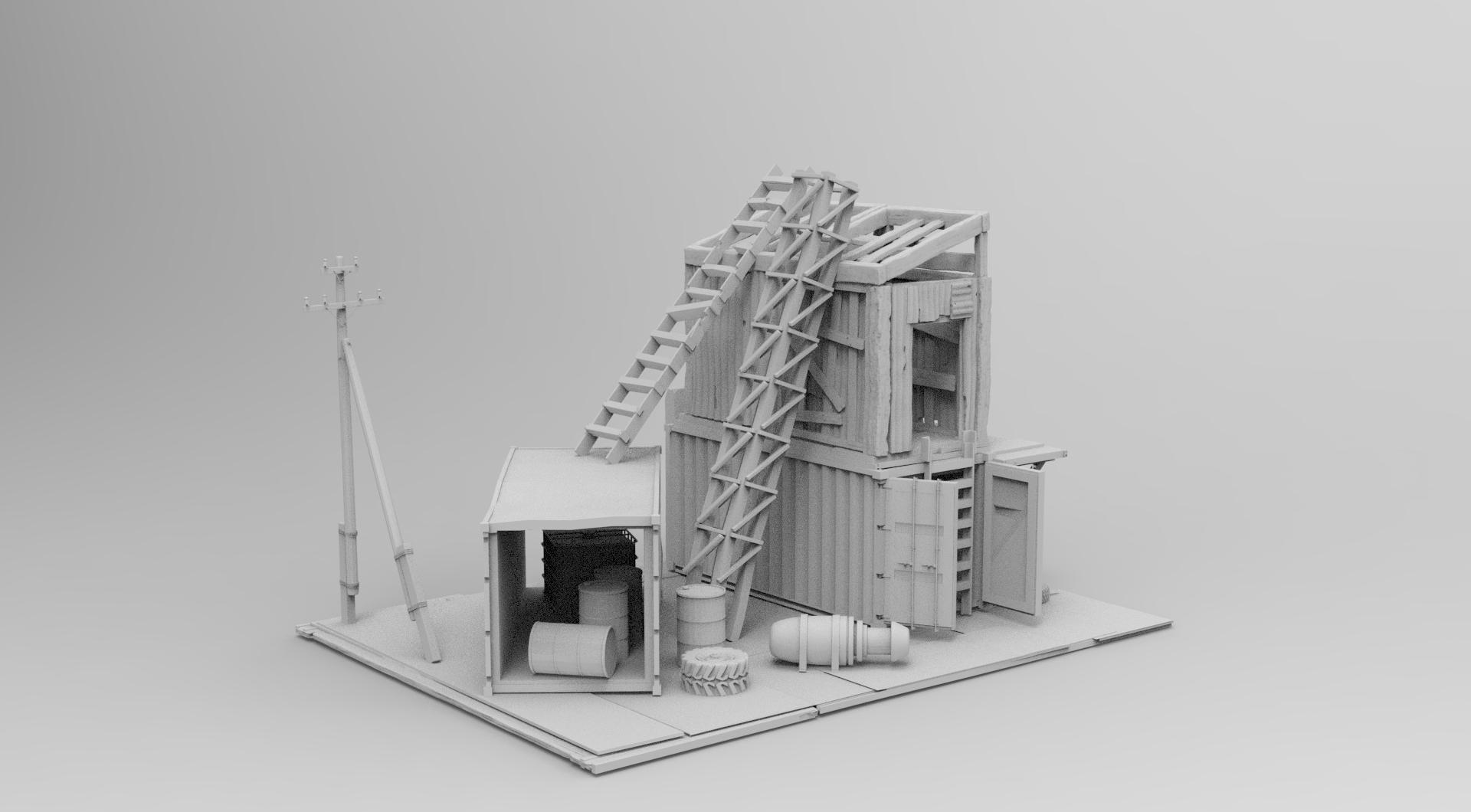 Post-apocalyptic STL Terrain – 28mm Shanty Buildings, Vehicles & Roads ...