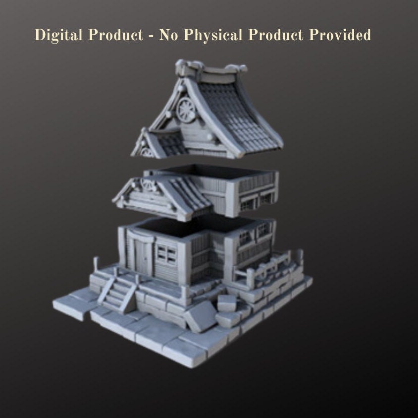Japanese Architecture Terrain Bundle - STL 3D Printer Files (digital ...