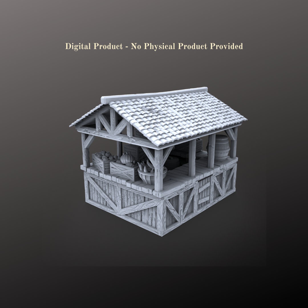 Medieval Market Town Terrain Bundle – Fantasy Village Buildings & Shops | STL Files for 3D ...
