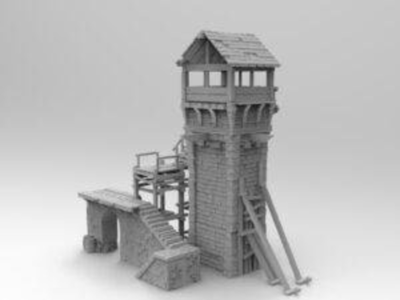 Medieval Watchtower Building Table Top Gaming Terrain .stl 3D Printer ...