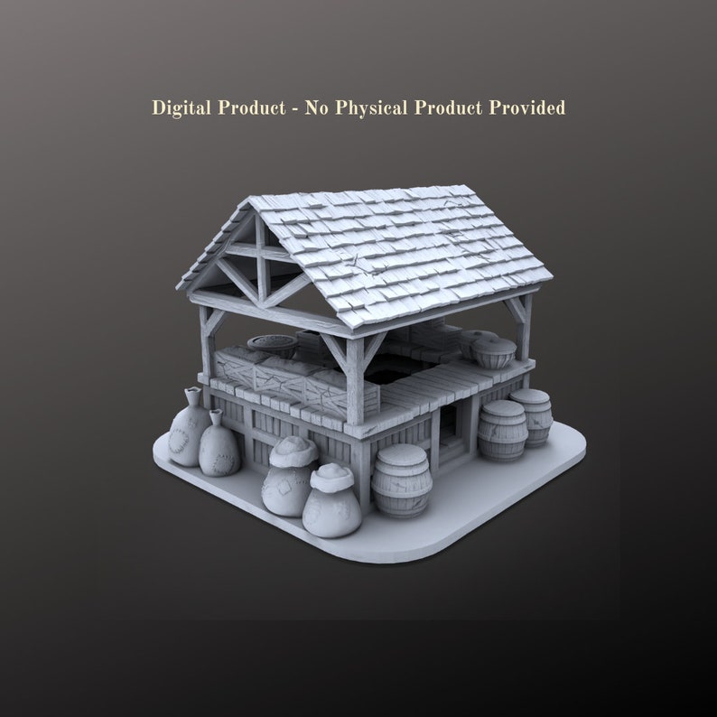 Medieval Market Town Terrain Bundle – Fantasy Village Buildings & Shops | STL Files for 3D ...