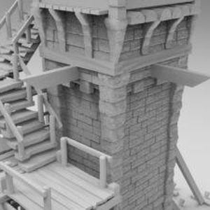 Medieval Watchtower Building Table Top Gaming Terrain .stl 3D Printer ...
