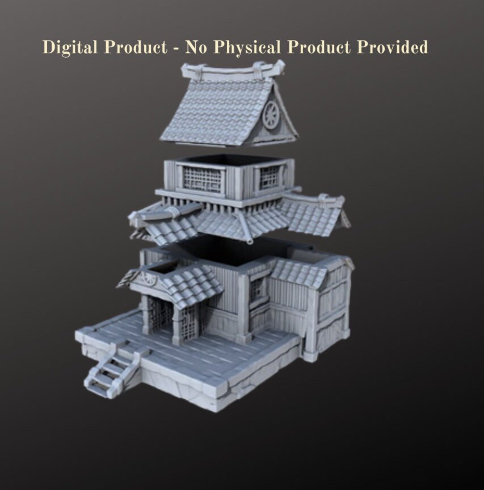 Japanese Architecture Terrain Bundle - STL 3D Printer Files (digital ...