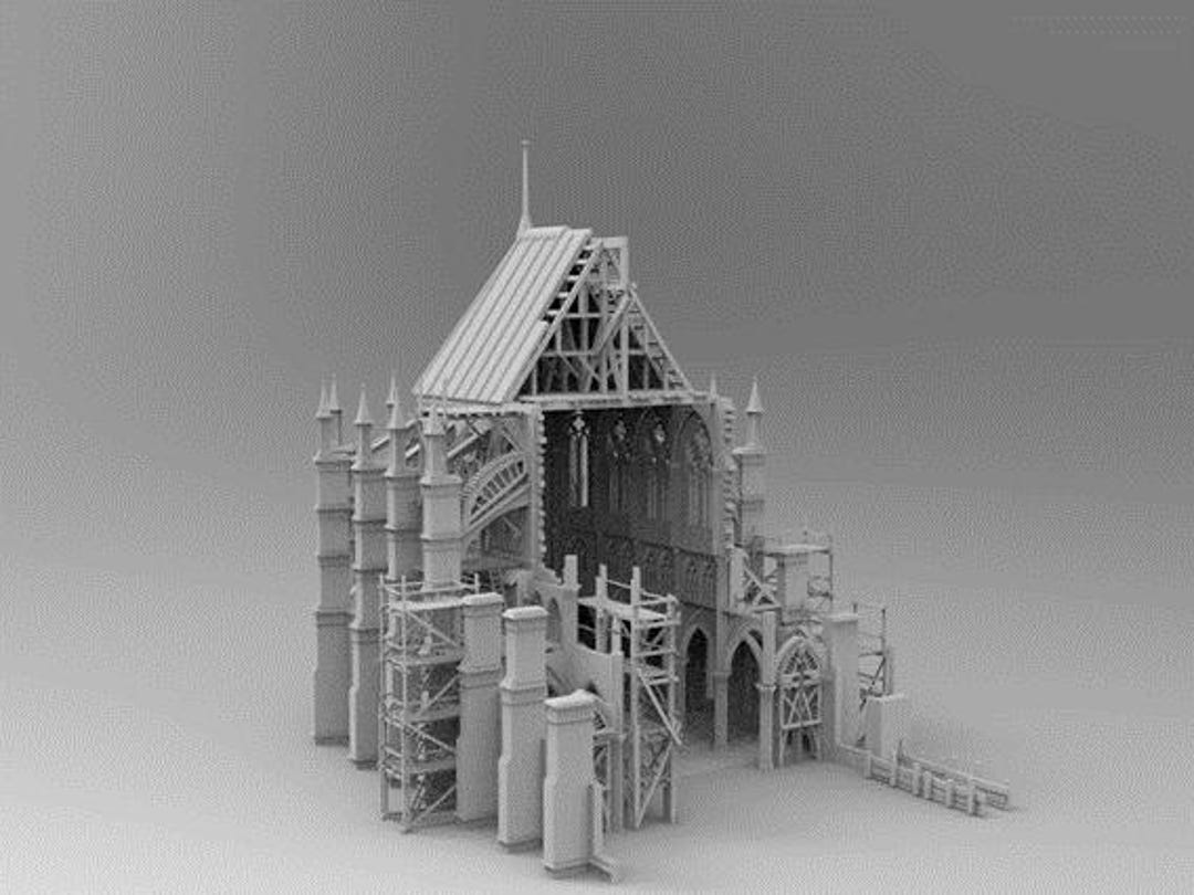 Medieval Cathedral STL – 28mm Printable Tabletop Terrain for Fantasy ...