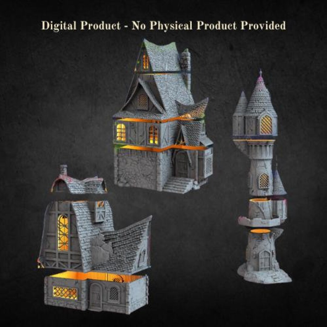 Fantasy Inspired Medieval Magical Houses 3 W/accessories for Dnd ...