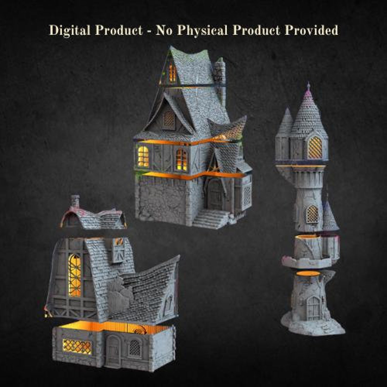 Fantasy Inspired Medieval Magical Houses 3 W/accessories for Dnd ...