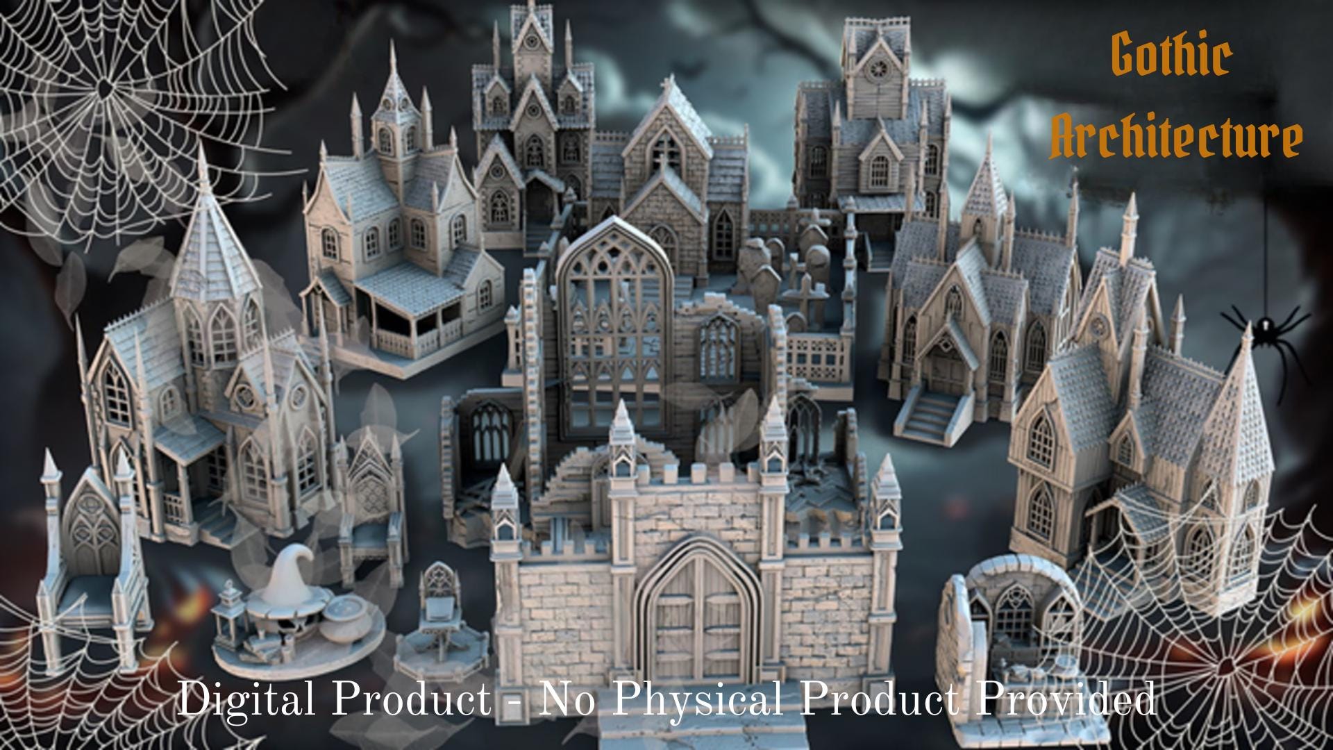 Gothic Tabletop Terrain STL Bundle – 28mm Printable Dark Fantasy ...