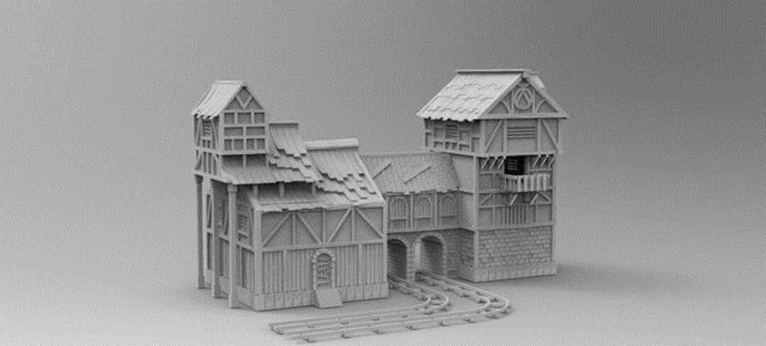 Mining Guild STL – 28mm Fantasy Building With Tracks (digital Download ...