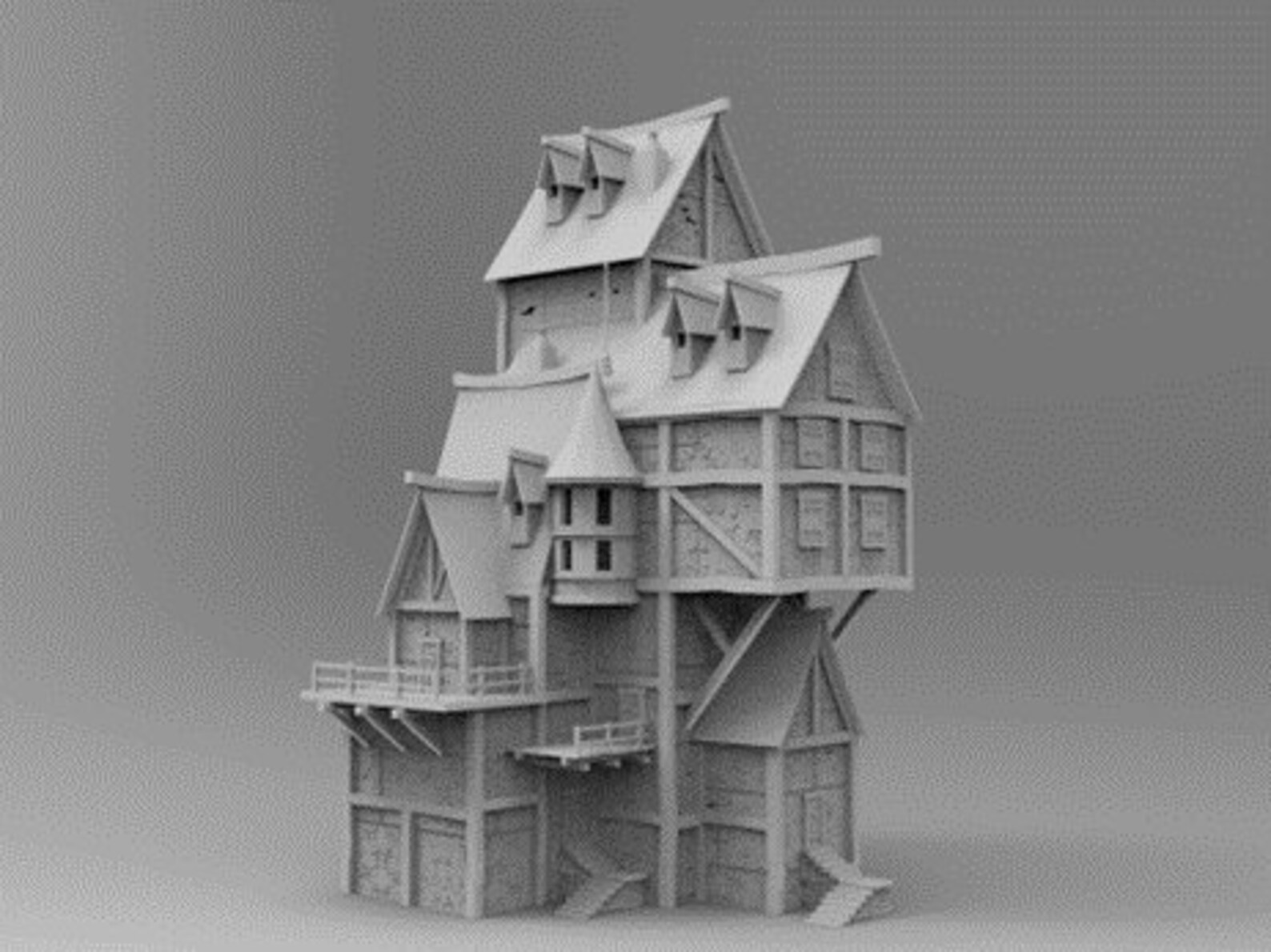 Medieval Smuggler's Guild Building Table Top Gaming Terrain .stl 3D ...