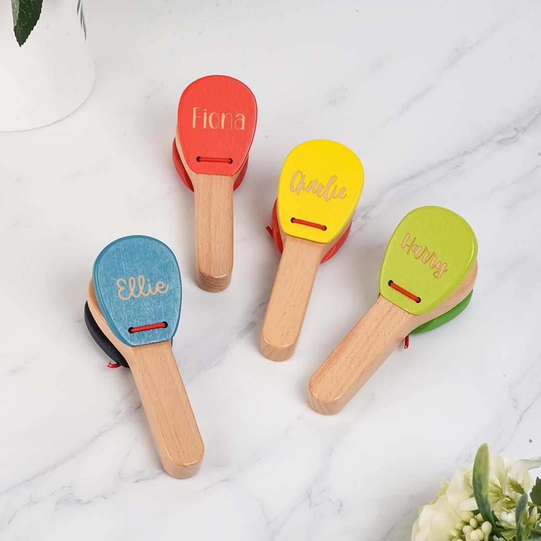 Personalized Wooden Castanet Clapper Musical Clapper Finger Board ...