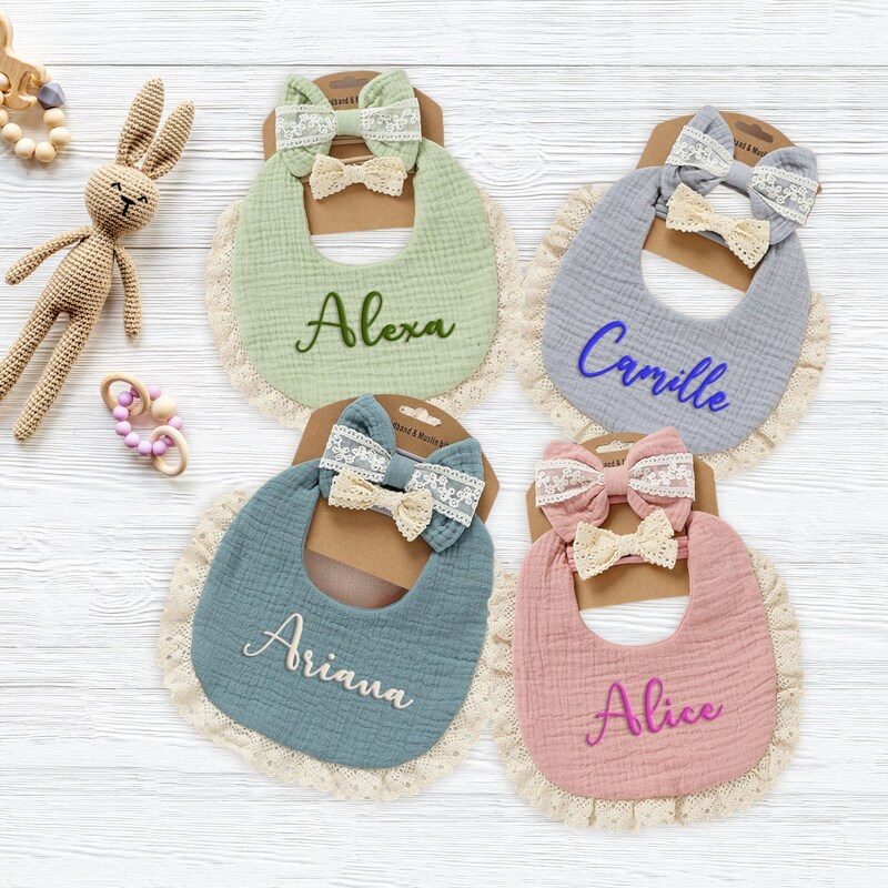 Baby Girl Bibs - Etsy