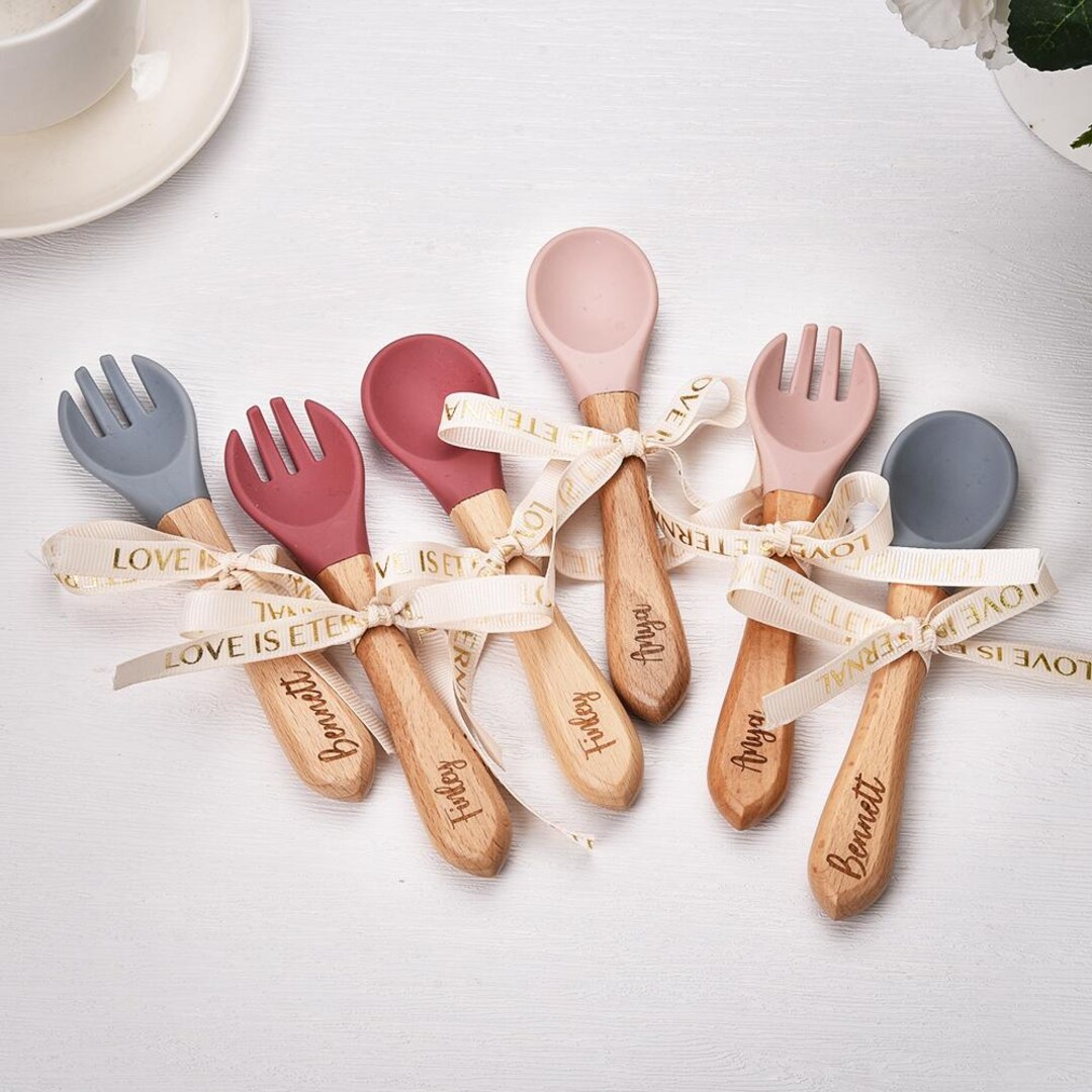 Personalized Baby Spoon and Fork Set, Kids Spoon & Fork Cutlery, Custom ...