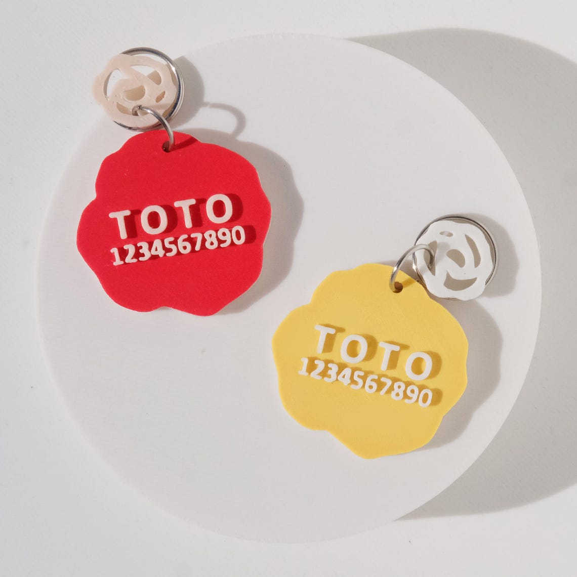 Rose Pet Tag- Custom Color 3D Printed Dog Tag, Cat Tag, Pet ID - Etsy