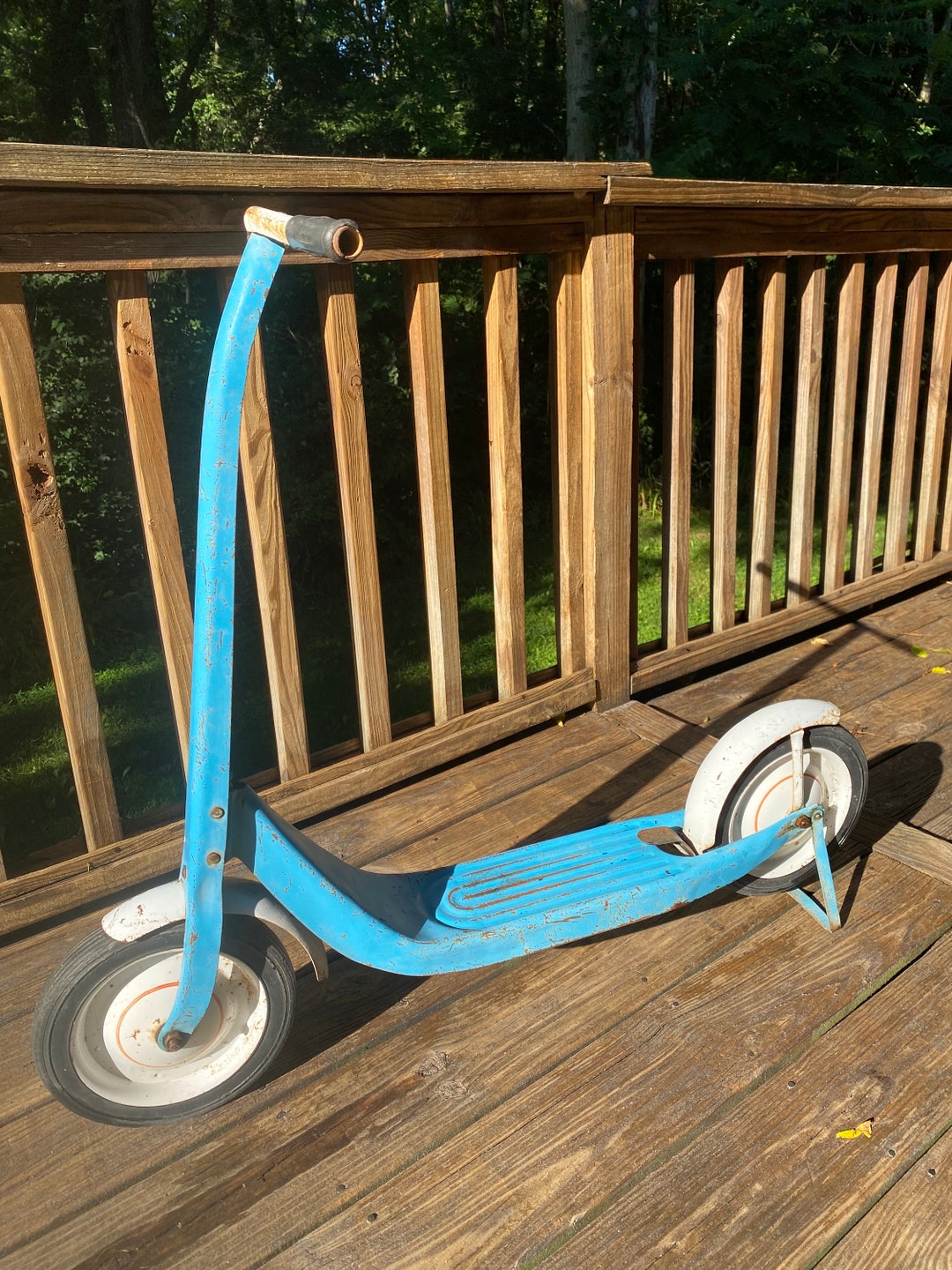 RARE 1950s Blue Hamilton Metal Push Scooter - Vintage Collectible in ...