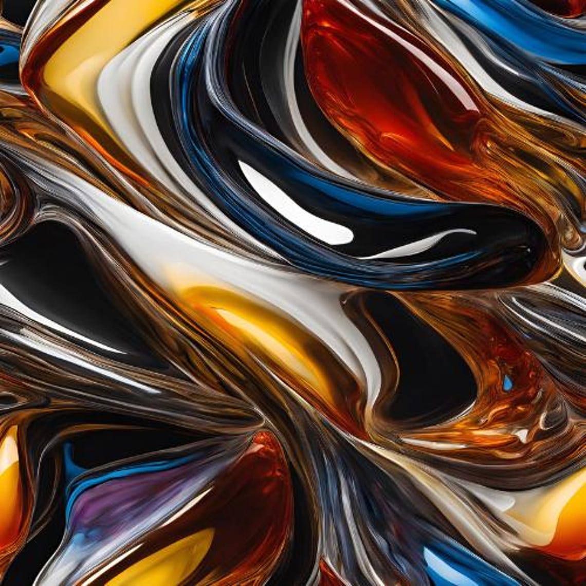 24 3D Abstract Blown Glass Art Prints - Etsy