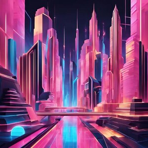 24 Retro-futuristic Cityscape Art Prints - Etsy