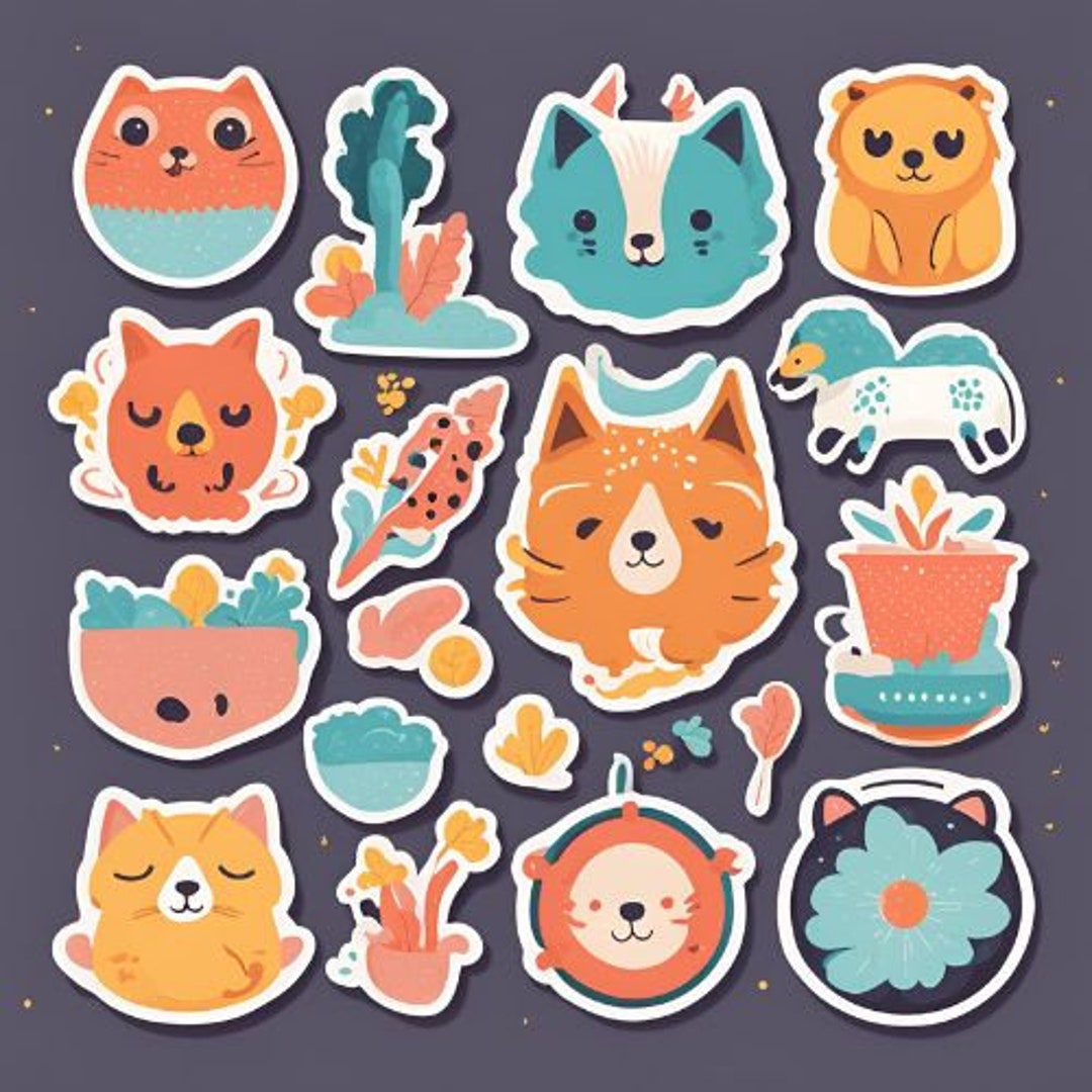 Whimsy Wonders: Flat-tastic Sticker Collection - Etsy