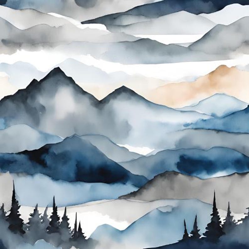 24 Watercolor Landscape Digital Prints - Etsy