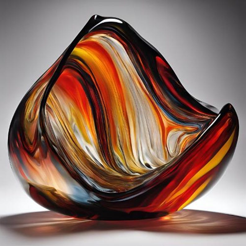 24 3D Abstract Blown Glass Art Prints - Etsy