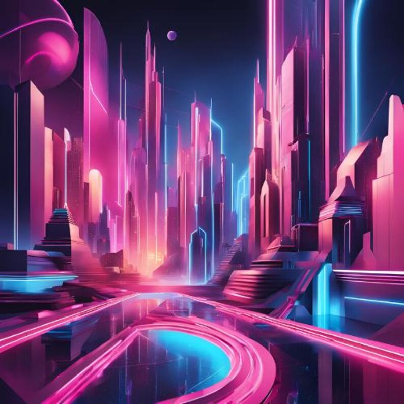 24 Retro-futuristic Cityscape Art Prints - Etsy