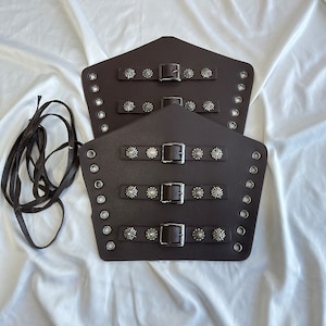 Brown Rivets Viking Arm Guard, Cosplay Armor With Rope, 1 Pair Medieval ...